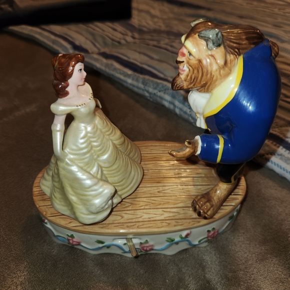 Toys | Vintage Disney Beauty And The Beast Porcelain Dancing Music Box ...